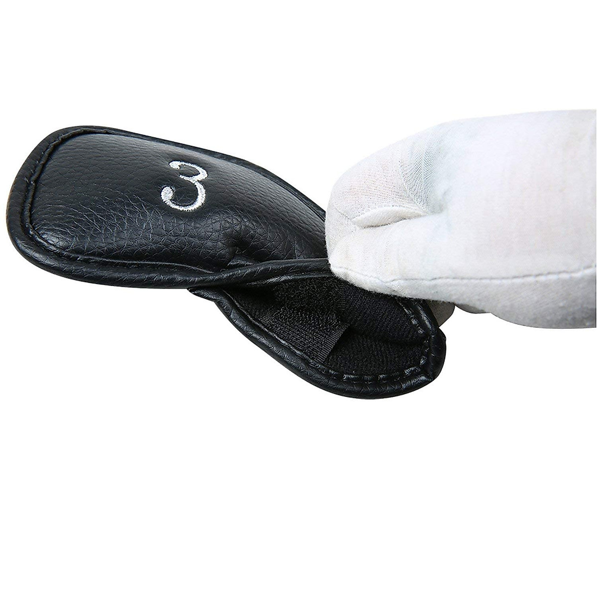 Sword &Shield sports 12pcs Thick Synthetic Leather Golf Iron Head Covers Set Headcover Fit All Brands Titleist, Callaway, Ping, Taylormade, Cobra, Nike, Etc (Black)