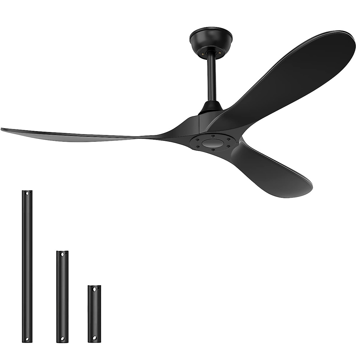 alescu Outdoor Ceiling Fan 60" with Remote Control,Modern Reversible DC Motor for Patio Bedroom Living Room Outdoor Ceiling Fans Black
