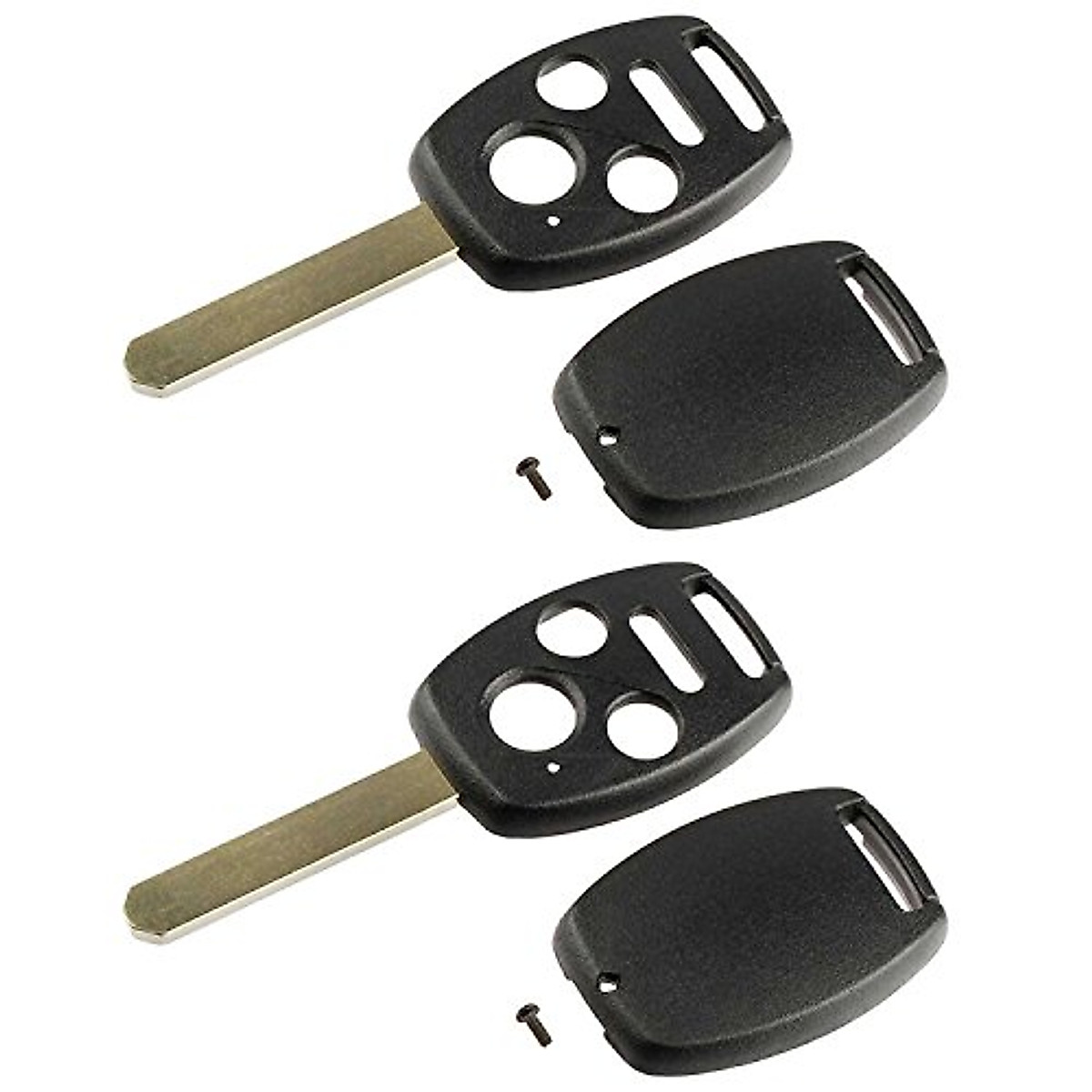Key Fob Keyless Entry Remote Shell Case & Pad fits Honda 2008-2012 Accord / 2006-2013 Civic EX / 2009-2015 Pilot, Set of 2