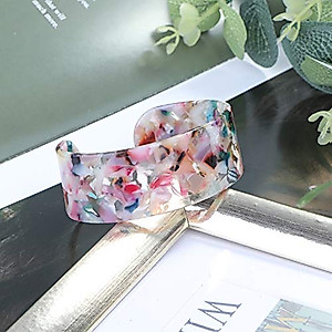 ORAZIO Floral Acrylic Jewelry Set for Women Girls Statement Boho Resin Earrings Necklace Bracelet