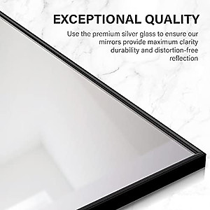 YSSOA Full Length Mirror 65" x22, Floor Mirror, Standing Mirror, Leaning Mirror, Full Body Mirror, Large Mirror, Bedroom Mirror with Aluminum Frame, Black