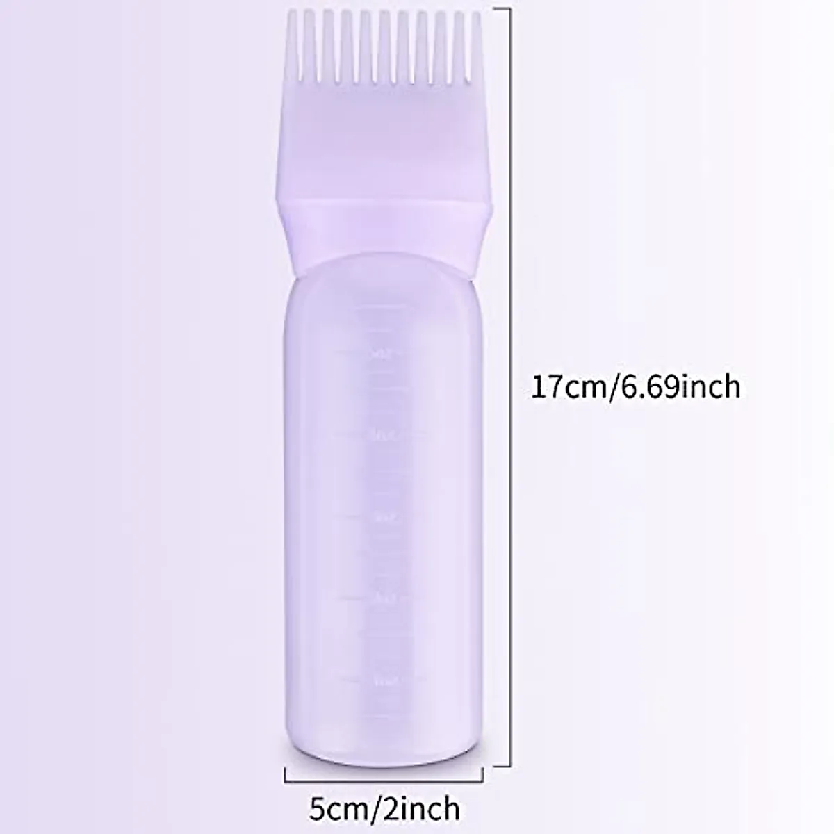 Root Comb Bottle Applicator, 6 OZ Graduated Hair Oil Bottle With Brush and Comb for Coloring, Styling and Hairdressing