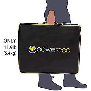 PowerECO 100W Lightweight Portable Solar Panel Kit with 20A 12/24V PWM Waterproof Charge Controller