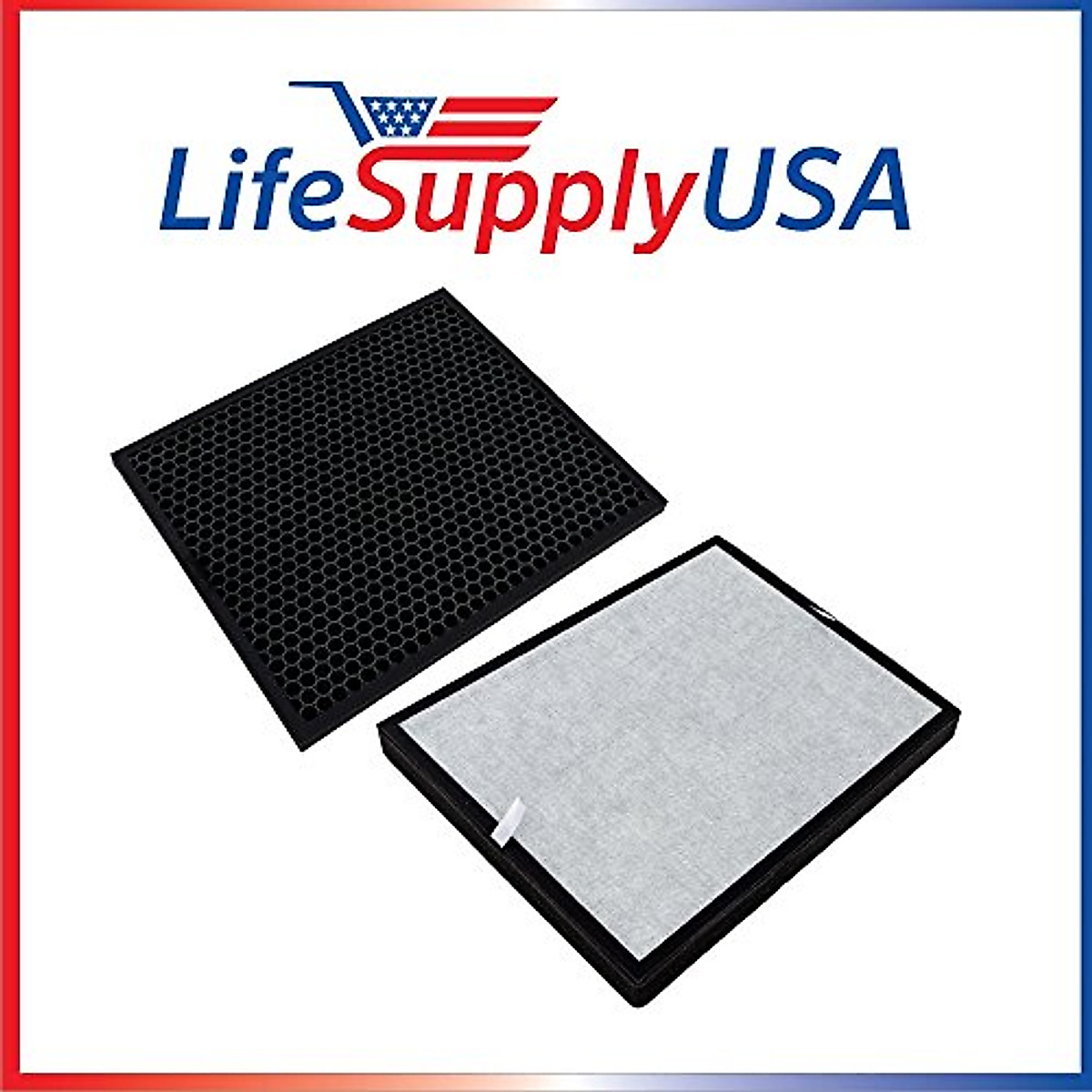 (2-Pack) True HEPA Air Cleaner Filter Replacement Set + Activated Carbon Pre-Filter Compatible with Levoit Air Cleaner LV-PUR131, LV-PUR131-RF by LifeSupplyUSA