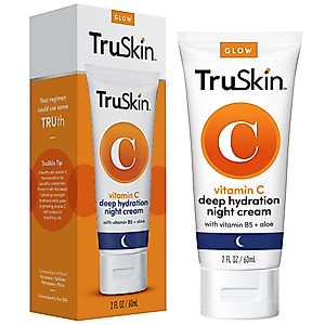 TruSkin Vitamin C Night Cream – Collagen Supporting Blend with Cocoa Butter, Vitamin B5, Botanical Essential Oils – Brightening and Firming Skin, Face & Neck, 2 Fl Oz