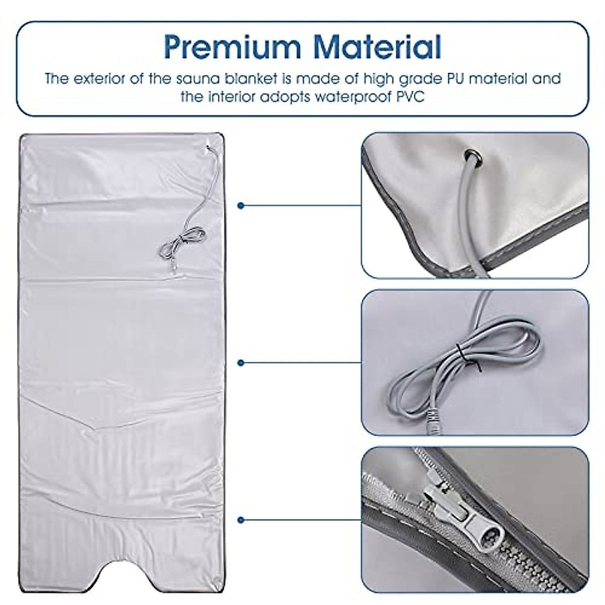 AYNEFY Far in-frared Sauna Blanket, FIR Sauna Blanket Professional Body Shape Slimming Fitness Digital Sauna Heating Machine with Remote Control for Home SPA Beauty Salon 70.47 x 31.69 inch