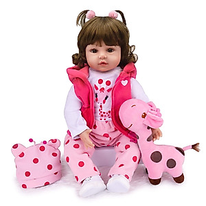 CHAREX Reborn Baby Dolls Toddler - Realistic Reborn Girl 18 inch Doll Weighted Lifelike with Soft Silicone Body Gift Set for Children Age 3+