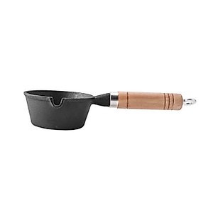 SHOWERORO Mini Hot Oil Pan Butter Warmer Pot Baking Heating Holder Lead Melting Pot Milk Pan Pasta Pot Milk Saucepan Cast Iron Pot Omelette Pan Frying Pan Small Tools Baby Wooden With Cover