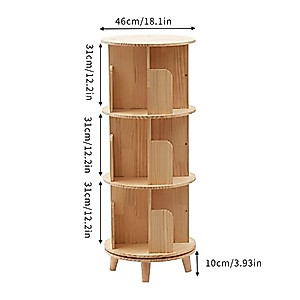 Aohuada 3-Tier Rotating Bookshelf 360° Display Rotating Stackable Shelves Floor Standing Bookcase Storage Rack Bookshelf Organizer Used in Bedroom, Living Room Study Room