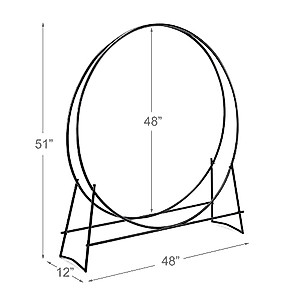 Uniflame, W-1889, Black Finish 48 in. Diameter Tubular Firewood Log Hoop Rack