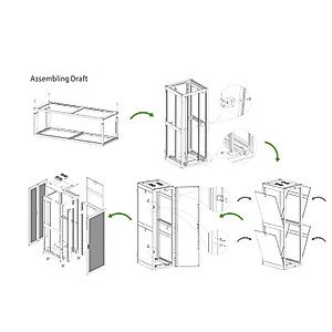 RAISING ELECTRONICS 42U Internet/Network Server Cabinet, 19 inch Installation, 1000mm Depth