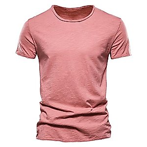 Mens Cotton Short Sleeve Color T Shirt Comfortable Tribal Top Red