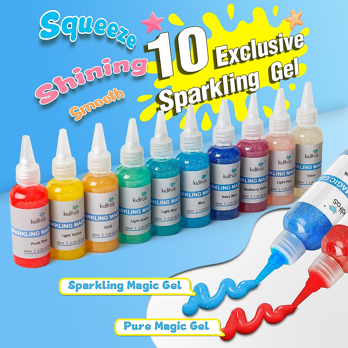 Kiditos Magic Water Elf Toy Kit,Aqua Fairy Water Gel kit with 20 Magic Gel&10 Molds-Easter Craft,Water Pets,Birthday Gifts,Party Favors,Make Your own Squishies Toys DIY Craft Kit for Kids Ages 3+