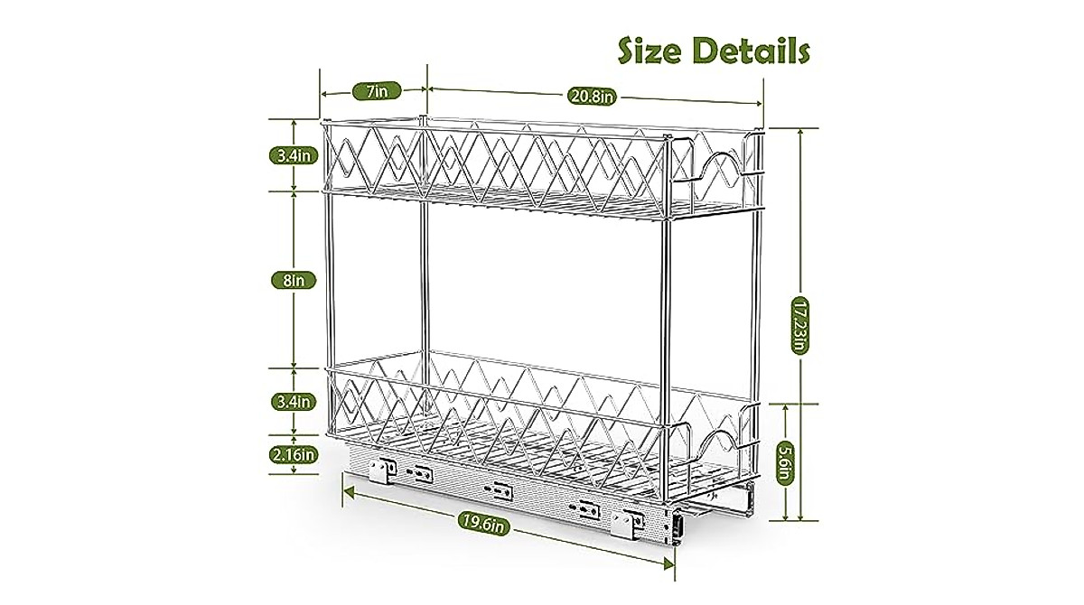 LYNNON 2 Tier Pull Out Cabinet Organizer for Kitchen & Bath