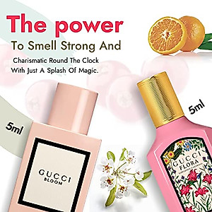 Gucci 4 Piece Mini Perfumes for Women Fragrance Gift Set - 2 ea Bloom EDP 0.16 oz splash and 2 ea Flora Gorgeous Gardenia EDP 0.16 oz splash