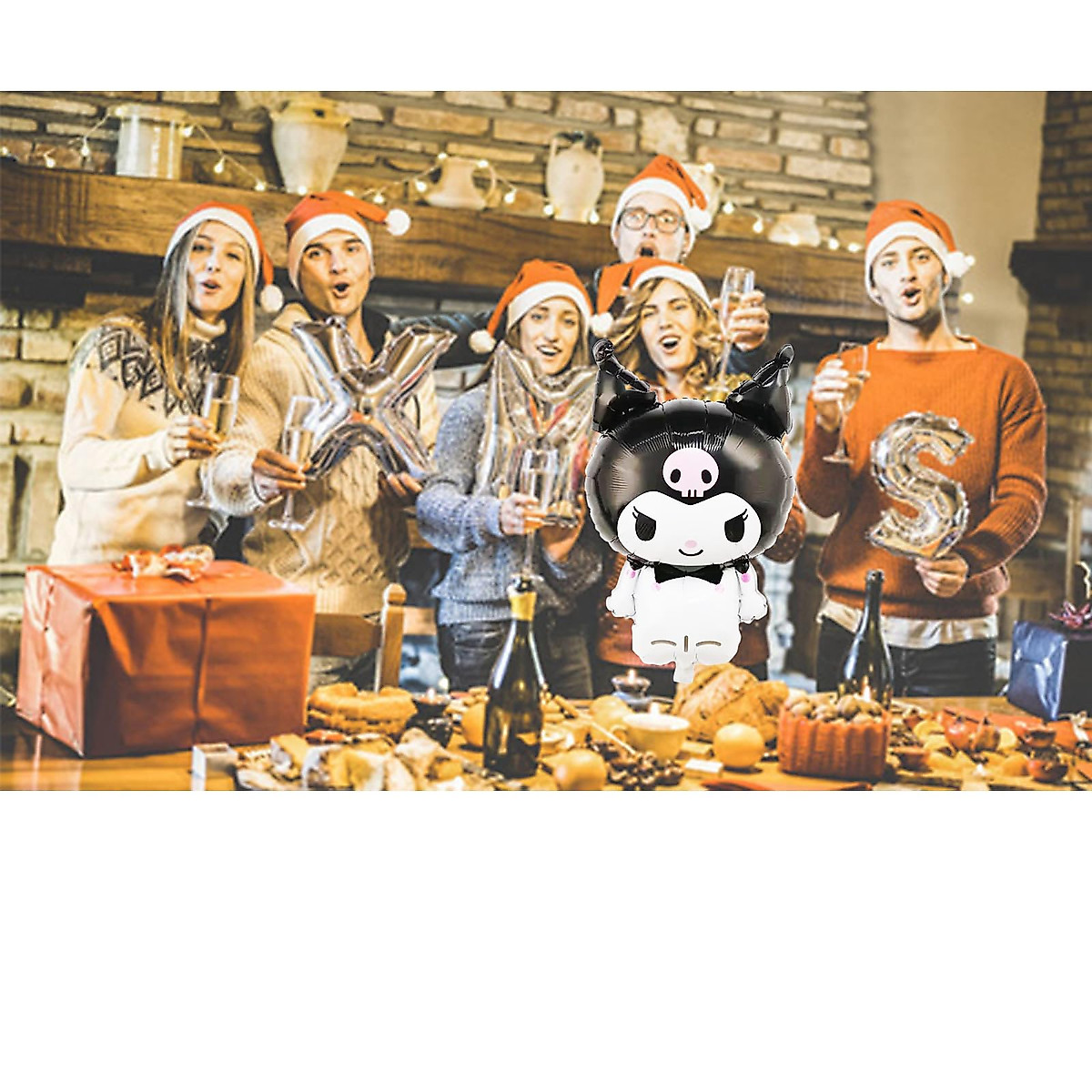 Kawaii Anime Balloons Cartoon Balloons Aluminum Film Balloons For Birthday Party Daily party Cosplay Fans (Black)