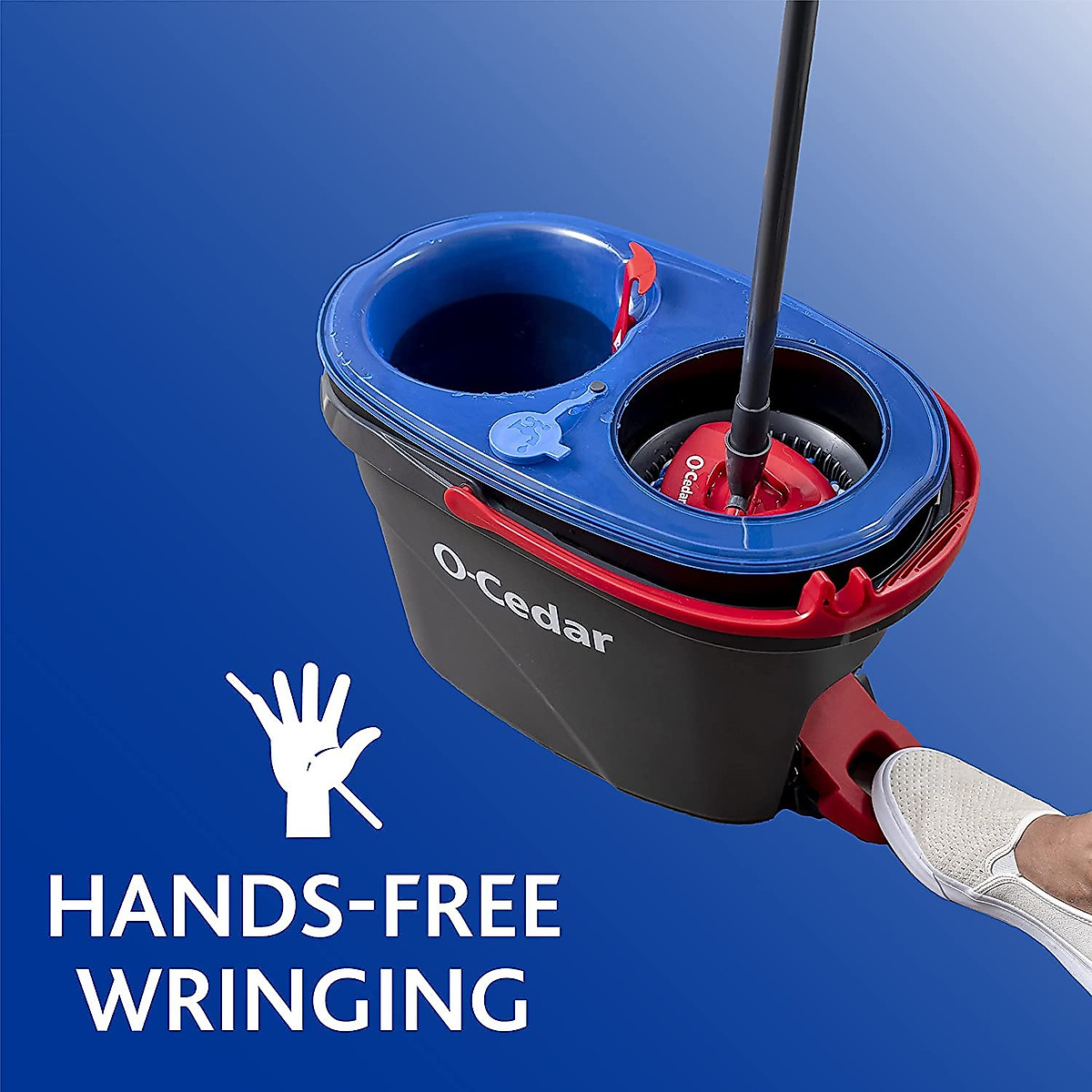 O-Cedar EasyWring RinseClean Microfiber Spin Mop & Bucket Floor Cleaning System with 4 Extra Refills,