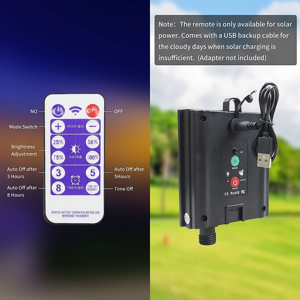 MUYUN American Flag Lights Solar Powered&Plug-in, 420LED Flag Net Light with Remote, 8 Modes Fairy String Light for Christmas Decorations Party Home Decor July 4th Independence Day