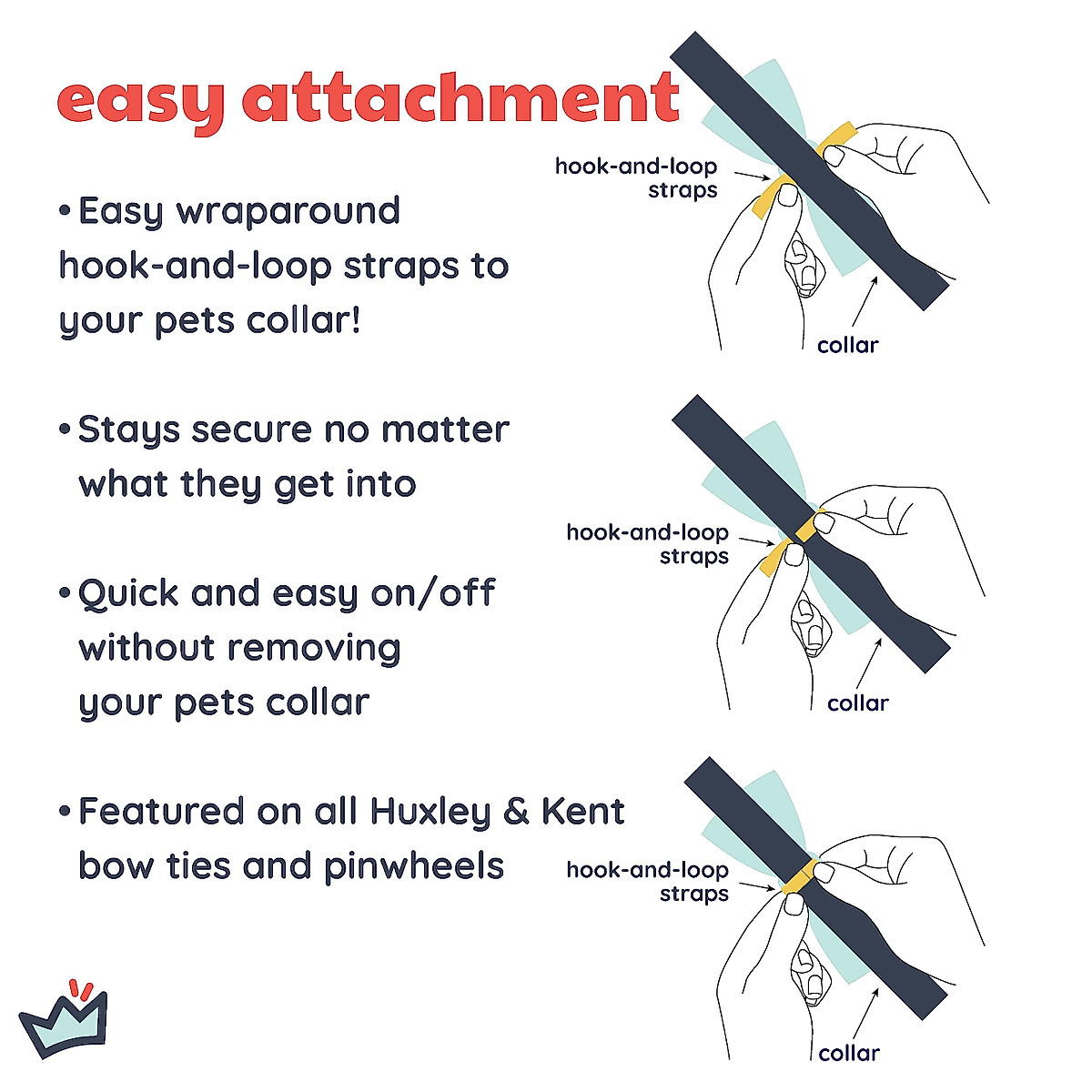 Huxley & Kent Bow Tie for Pets | Happy Barkday (Small) | Birthday Velcro Bow Tie Collar Attachment | Fun Bow Ties for Dogs & Cats | Cute, Comfortable, and Durable | H&K Bow Tie