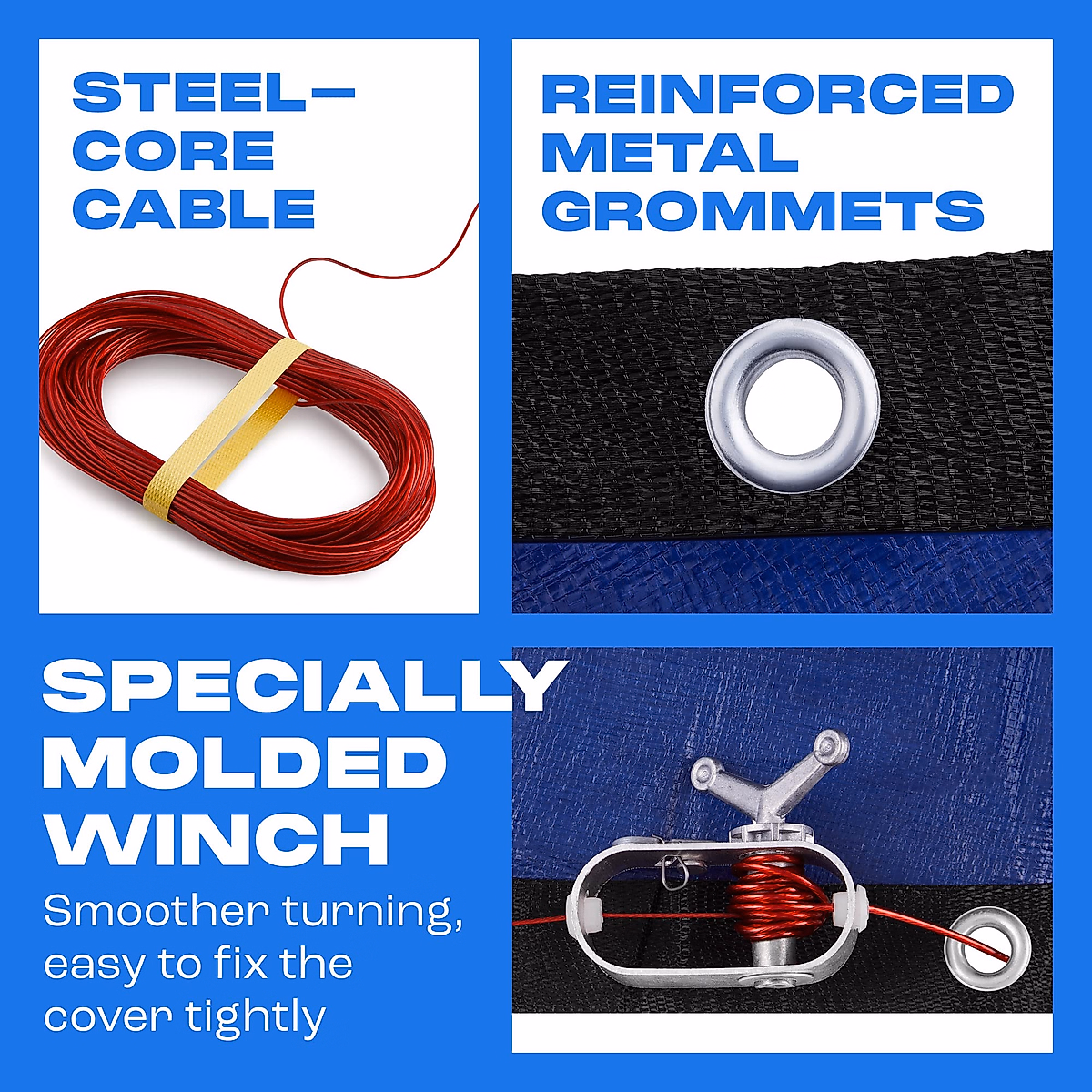 21 ft Round Pool Cover | Extra Thick & Durable Above-Ground Pool Cover | Sapphire Series of Premium Cold- and UV-Resistant Pool Cover | Above-Ground Pool Protection | by Yankee Pool Pillow