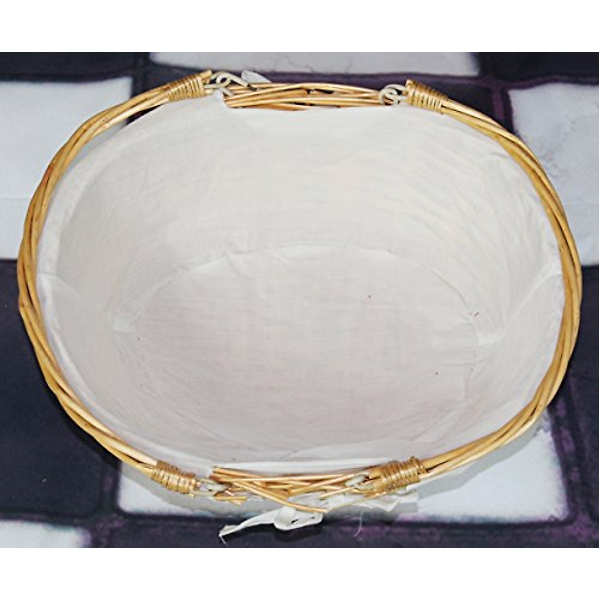 Vintiquewise(TM) QI003055.WF Oval Willow Basket with Double Drop Down Handles