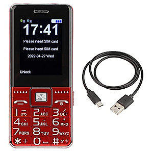 Multifunction Mobile Phone, G600 Mobile Phone, Large Keyboard, Lower Power Consumption, Onetouch SOS Dual Card, Dual Standby for Children at Home (Red)