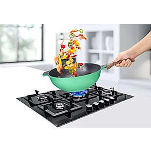 Concord 13" INOBLE Nonstick Wok Stir Fry Pan Cookware. Premium JAPAN INOBLE coating (Blush)