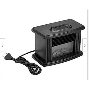 5.7 Inch Height Freestanding Electric Fireplace Stove Heater with Realistic 3D Dancing Flame Effect, 1KW 110V Fast Heating Mini Stove Heater for Small Indoor Places with Overheat Protection, Black