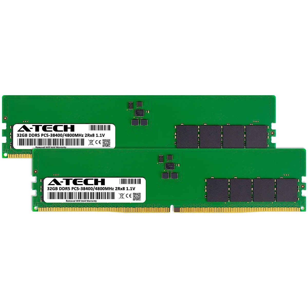 A-Tech 64GB Kit (2x32GB) DDR5 4800MHz PC5-38400 CL40 UDIMM 2Rx8 1.1V Non-ECC Unbuffered DIMM 288-Pin Desktop RAM Memory Upgrade Modules