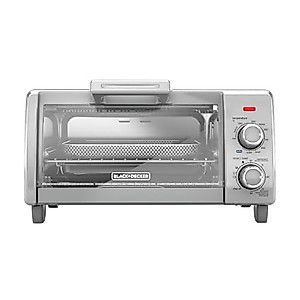 BLACK+DECKER 4-Slice Crisp 'N Bake Air Fry Toaster Oven, TO1787SS, 5 Cooking Functions, 30 Minute Timer, Stainless Steel