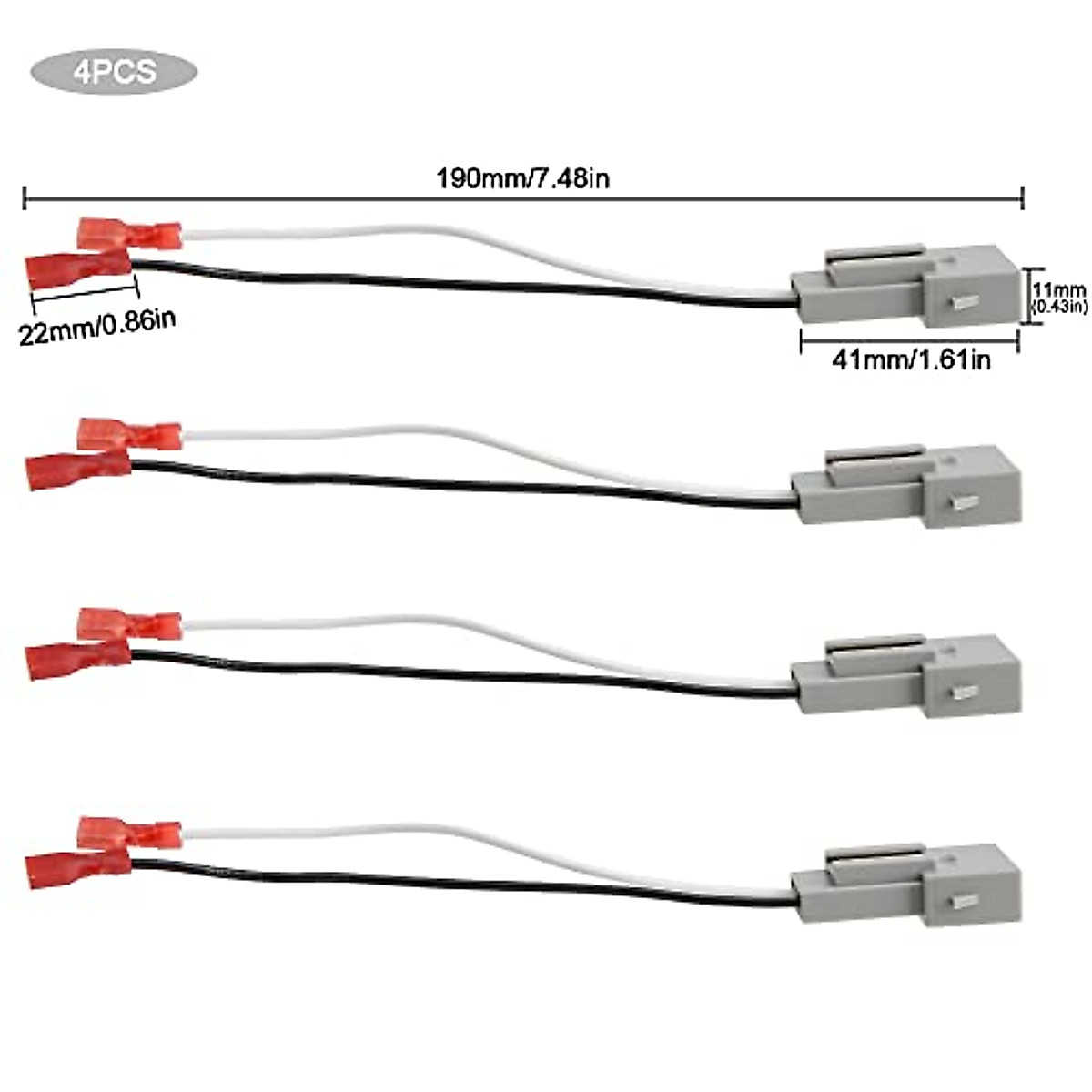 ZYHW 4pcs 72-5512 Car Speaker Connector Harness Adapter for Ford F-150 for Ford for Ranger 1995-1997