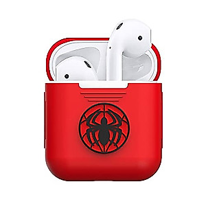 NARYM Silicone Case with Avengers Character Compatible with Airpods 1 & AirPods 2, Spider-Man, Red