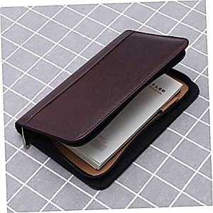 Ciieeo Notepad Calculator Leather padfolio Zippered Leather Portfolio Business Portfolio Zipper Portfolio Business Notepad Business padfolio folders for Binders with Zipper Wallet