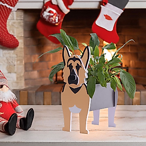 Gochoi German Shepherd Gifts,German Shepherd Dog Planter Plant Pot,Cute Dog Flower Pots for Outdoor Garden Decoration,Birthday Gifts for Women,Office Home Decor Small German Shepherd