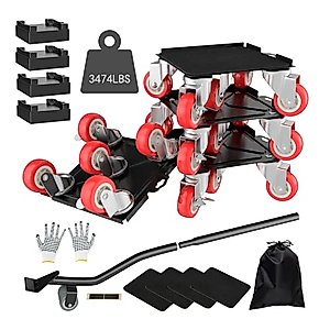 【Upgrade Large】 Furniture Dolly,Furniture Movers with 5 Wheels,Carbon Steel Panel Heavy Duty Dolly,Furniture Lifter with 5 360° Rotatable Rubber Universal Wheels,Maximum Load 3747LBS