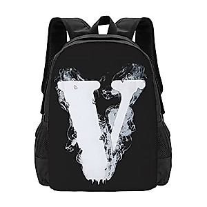 Kaeosroa Big V Backpack For Men Women Hip Hop Trend Laptop Backpacks School Bag Bookbag Outdoor Travel Sport Bag Boys Girls