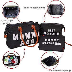 Upgrade Large Capacity Mommy Bag for Hospital, Labor and Delivery, Baby Hospital Diaper Bag, Maternity Tote Hospital Bag with Travel Organizers, Changing Pad, Waterproof, Multi-Functional, Black