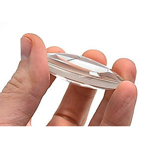 Round Double Convex Optical Glass Lens - 2" (50mm) Diameter - 50mm Focal Length - 15.5mm Thick Approx. - Eisco Labs