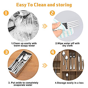 20 Pieces Silverware Flatware Set, Stainless Steel Cutlery Forks Spoons Service for 4 set, Elegant Utensil Tableware Sets for Eating, Zocy Serving for Kitchen and Hotel