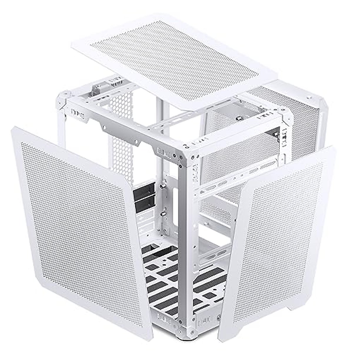 JONSBO C6 White Mini MATX Mesh Case,Simple Compact Desktop Micro ATX Chassis,Upper Cover/Side Panel Tool-Free Open pc case, ATX Power Bite (L185mm Max.),Support 75mm CPU Cooler,GPU200-255mm