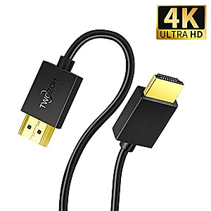Twozoh Flexible & Slim HDMI Cable 1FT, Soft & Ultra-Thin HDMI to HDMI Cord Support 4K@60Hz/2160P/1080P