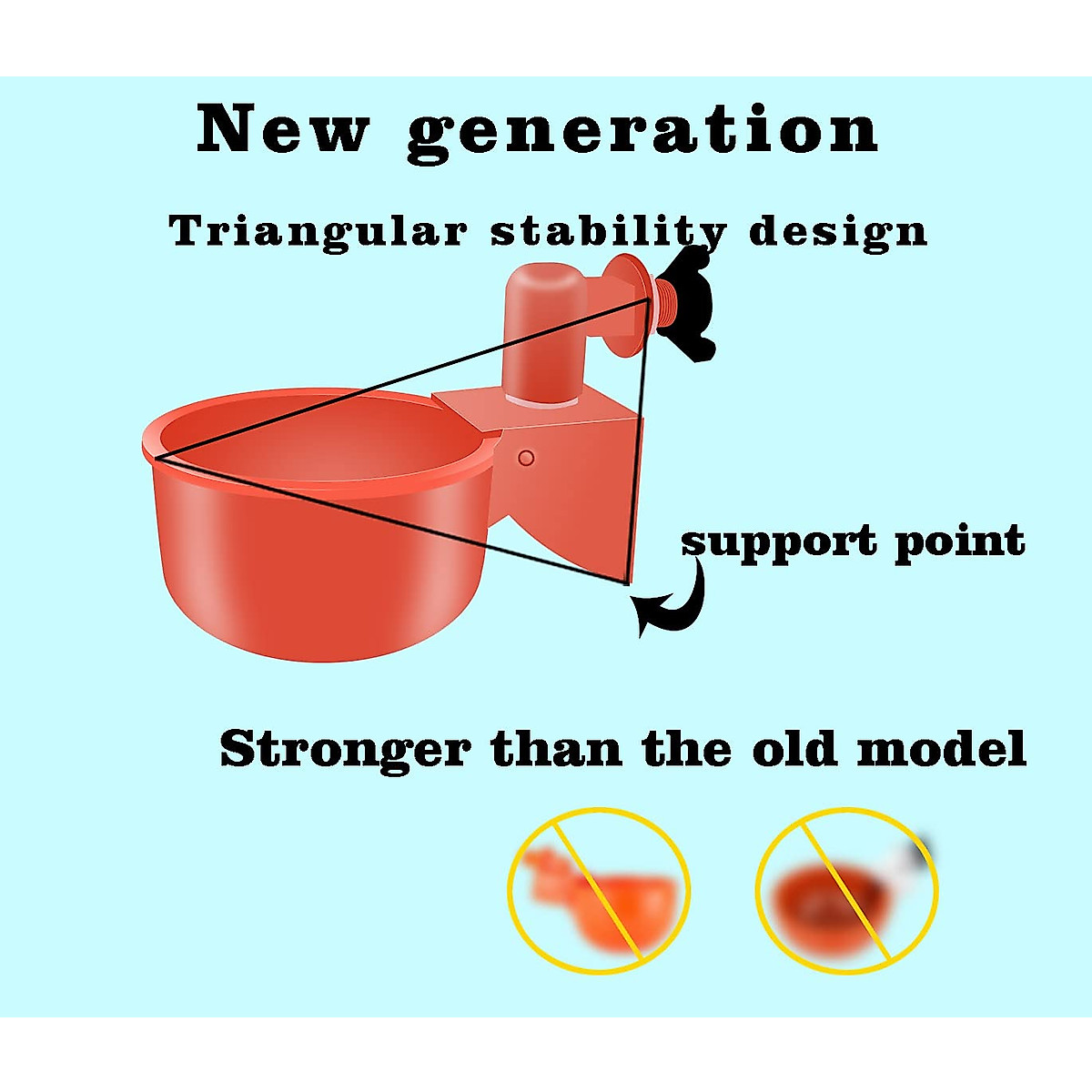 12 PCS Chicken Waterer,Chicken Water Cups,Chicken Feeder, No Waste Automatic Chicken Waterer, Keep It Clean Poultry Watering Cups,Free from Pollution Chicken Water Cup
