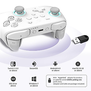 AKNES Gulikit KK3 MAX Controller, Hall Joysticks&Triggers Controller for Switch/Android/iOS/Steam Deck, 4 Back Buttons,Maglev/Rotor/HD Vibration,Wired/Wireless with 1000Hz Polling Rate for Wins-Black