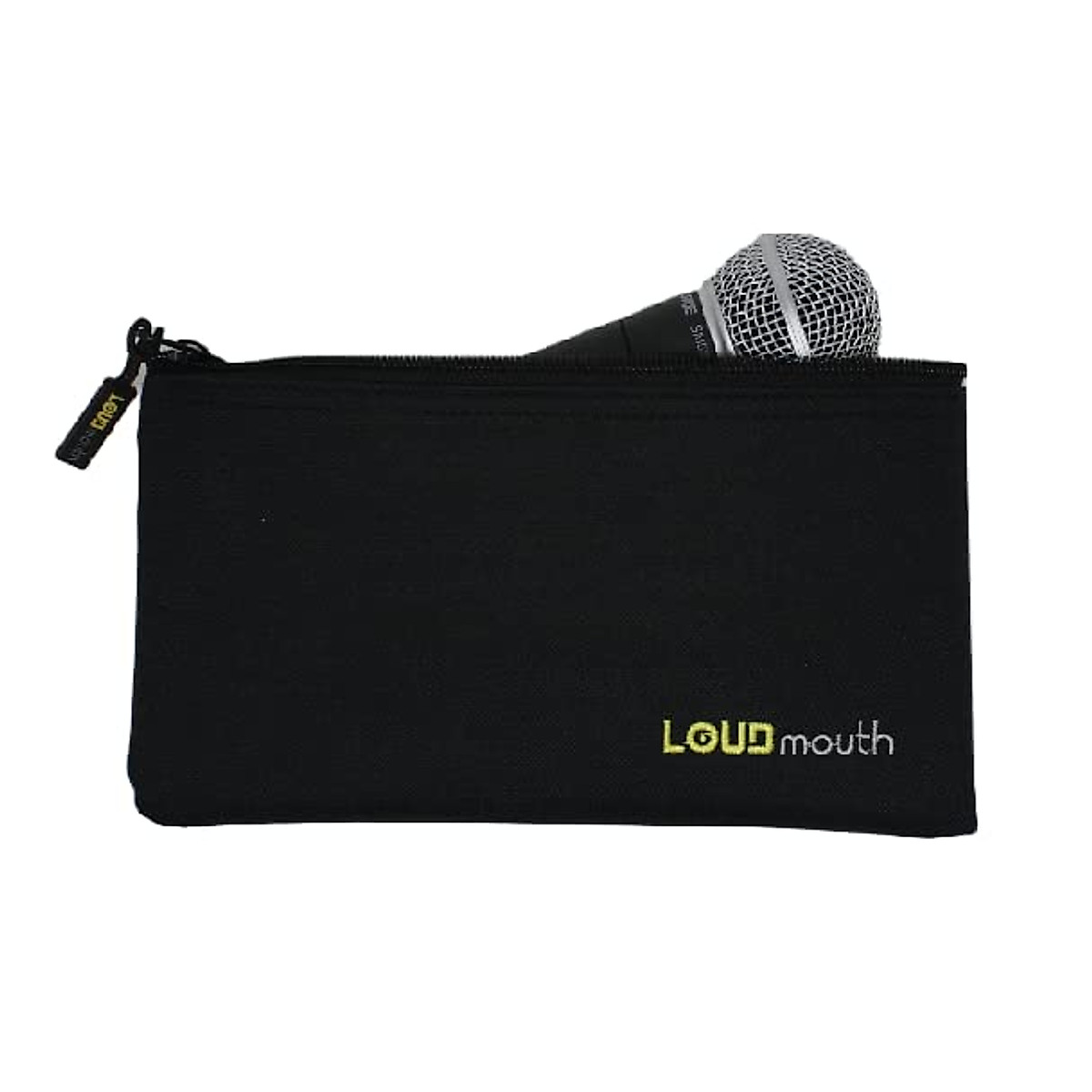 Loudmouth Zippered Pouch for Handheld Wired Microphones | Mic Bag | 9.25" x 5" (1 Pack)