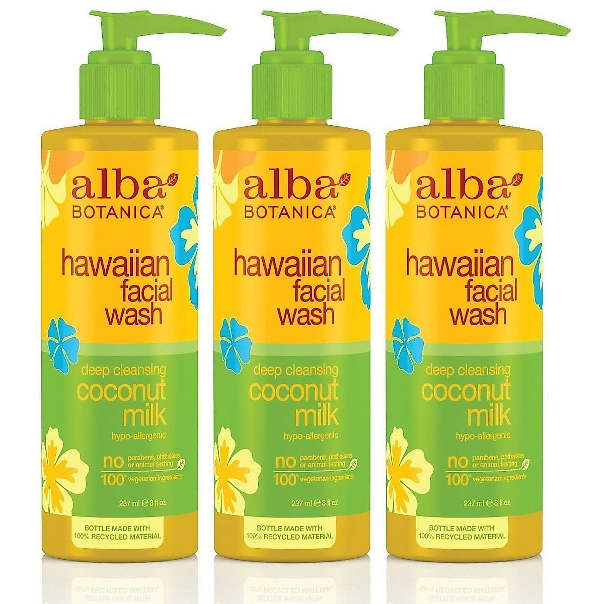 Alba Botanica Hawaiian Coconut Milk Face Wash, 8 Ounce - 3 per case.