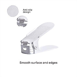 Yashong Shoe Slots Organizer, 12PCS Adjustable Double Layer Stack Shoe Rack, 50% Space-Saving Storage Rack Holder, White