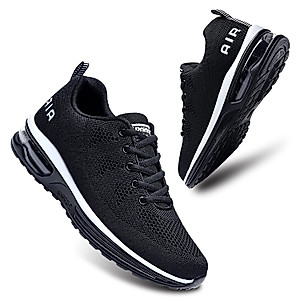 JARLIF Women's Lightweight Athletic Running Shoes Breathable Sport Air Fitness Gym Jogging Sneakers (Size9.5, Black)