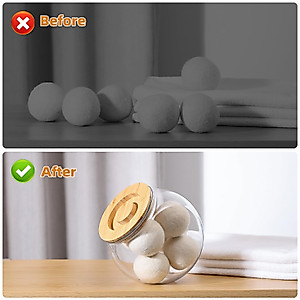 SUBEKYU Dryer Ball Holder for Laundry Room Organization,0.85 Gallon Laundry Pods Container,Plastic Dishwasher Pods Dispenser,Laundry Pods Holder Dispenser,Laundry Room Organizer(No Balls)