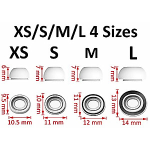 [8 Pairs] Compatible with AirPods Pro 2 Ear Tips, Silicone Replacement XS/S/M/L 4 Size Fit in Charging Case Earbuds Eartips with Storage Box Compatible with AirPods Pro ( XS/S/M/L White )