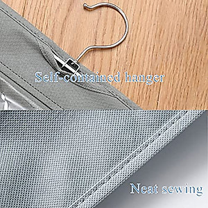 JRIQHOLD Purse Organizer Closet Dustproof Handbag Organisers Set, 2 Pcs 6 Pockets Nonwoven Fabric Easy Access Hanging Purse Storage Organizer for Dormitory Bedroom (Grey&Black)